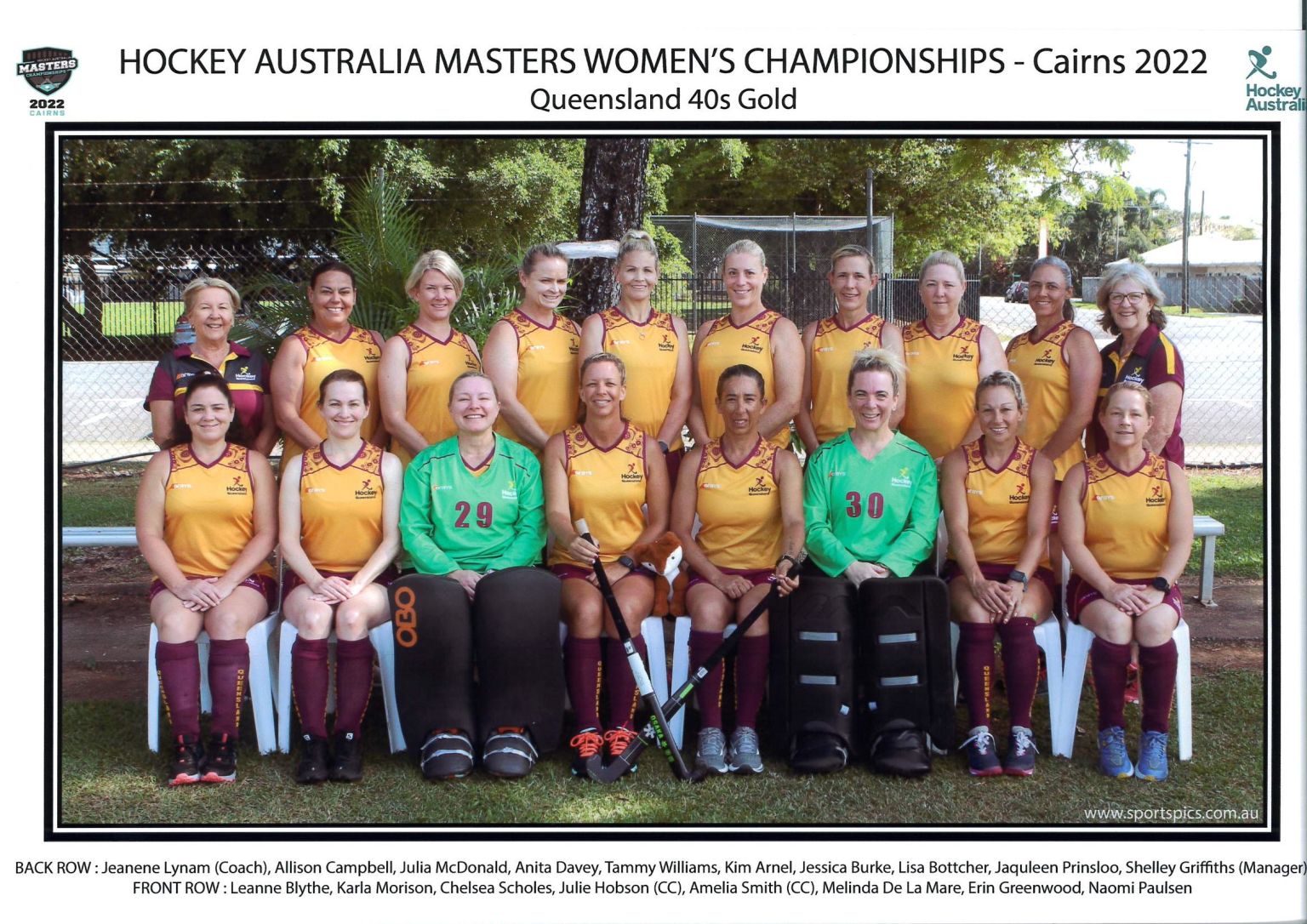 Queensland Team Photos – QLD Womens Masters Hockey